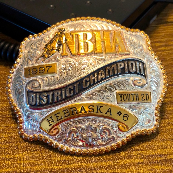 gist | Accessories | Gist Vintage Nbha Barrel Horse Bronze Belt Buckle ...